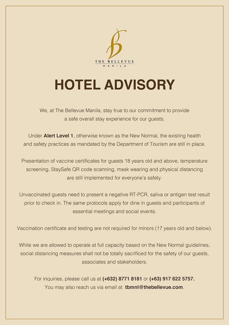 The Bellevue Manila | Alabang Hotel | (Multi-use Hotel) : The Bellevue ...